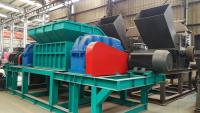 China 15-24RPM Dual Shaft Double Motor Shredder for Scrap Heavy Melting Waste PVC HDPE PP PET for sale