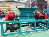 China PET Waste Double Shaft Double Motor Shredder Machine for Scrap Heavy Melting PVC HDPE PP for sale