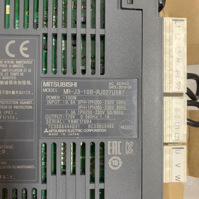 China Mitsubishi MR-J3-10B-RJ027U587 SERVO AMPLIFIER 0.9A 3 PHASE 100W NEW for sale