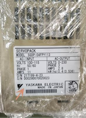 China Yaskawa SGDP-04BP AC SERVO AMPLIFIER 200-230V 5.5A 0.4KW 50/60HZ NEW for sale