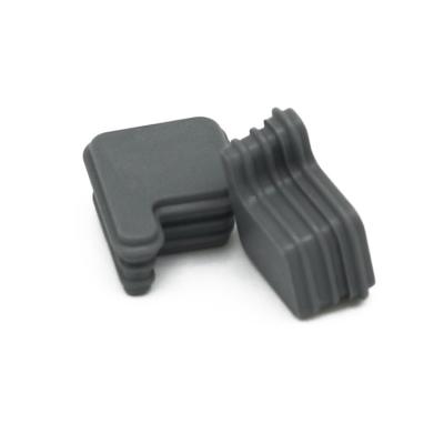 China Square Plastic Pipes Dust Prevention Black Plastic End Caps with EPDM Insert Plugs for sale