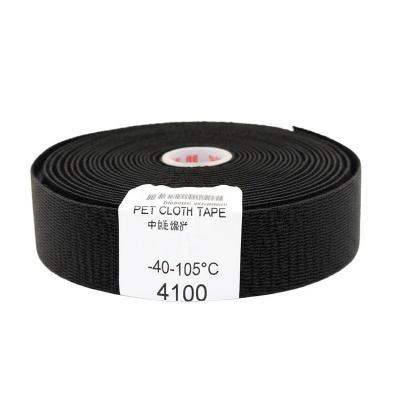 China Hand Tearable PET Cloth Tape 19mm x 25m Flame Retardant for -40°C to 105°C Wire Harness Protection for sale
