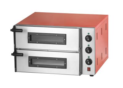 China Stainless Steel 2.4KW Electric Pizza Oven Indoor Commercial 220V-240V With Glass Door for sale