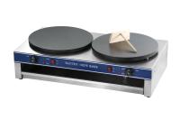 China 3+3kw Stainless Steel Electric Double Crepe Maker With Adjustable Temperature Control for sale