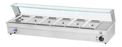 China Commercial Catering Electric Bain Marie 1.5kw 220V With Glass Cover for sale