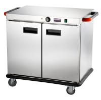 China 4 Layer Stainless Steel Food Warmer Cart 220V-240V Electric Food Hot Trolley 1.3 KW for sale
