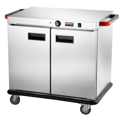 China 4 Layer Stainless Steel Food Warmer Cart 220V-240V Electric Food Hot Trolley 1.3 KW for sale