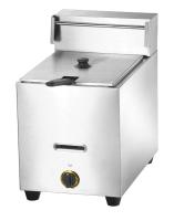 China Silver Color Commercial Gas Deep Fryer Stainless Steel Construction Single Tank 7kg for sale