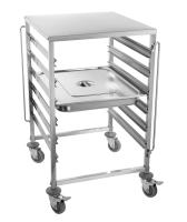 China Stainless Steel Tray Trolley with Lockable Castors and Disassembly Structure for Heavy Load Capacity for sale
