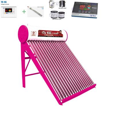 China Non Pressure Solar Water Heater 100L 200L Vacuum Tube Compact System with CE Solar Keymark for sale