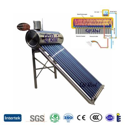 China Pressurized Solar Water Heater 150L-500L Stainless Steel Copper Coil Vacuum Tube System for sale