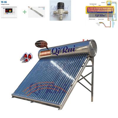 China Compact Pressurized Copper Coil Solar Water Heater 150L 200L 300L 500L for sale