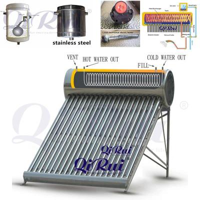China 150L-500L High Pressure Vacuum Tube Solar Water Heater with Copper Coil for sale