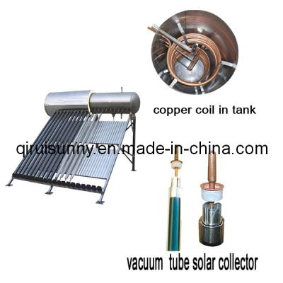 China Heat Pipe Solar Water Heater 300L High Pressure Copper Coil EN12976 for sale