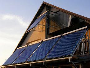 China Rooftop Parabolic Trough Heat Pipe Solar Collector 58mm x 1800mm Vacuum Tube Pressurized Water Heating System for sale