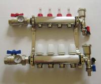 China Brass Radiant Heating Manifold 2-12 Loops 10 Bar with Flow Meter for PEX Pipe for sale