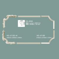 China PU Crown Moulding Decorative Ceiling Skirting Polyurethane Cornice Trim B2 Fireproof 80mm for sale
