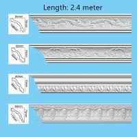 China PU Crown Moulding Decorative Ceiling Skirting Polyurethane Cornice Trim B2 Fireproof 80mm for sale