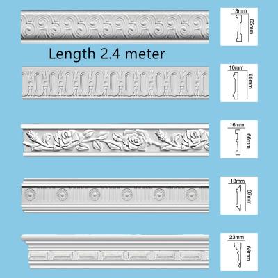 China PU Crown Moulding Decorative Cornice Skirting Ceiling Molding Fireproof B2 Grade for sale