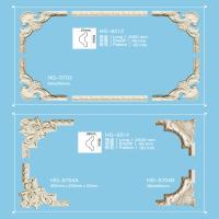 China PU Crown Moulding Decorative Ceiling Cornice Skirting Polyurethane Mold B2 Fireproof 80cm for sale