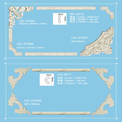 China PU Polyurethane Crown Moulding Decorative Ceiling Skirting 80mm 120mm for Interior for sale