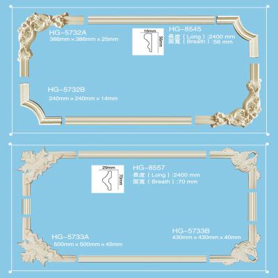 China PU Crown Moulding Polyurethane Ceiling Cornice Decorative Skirting Board B2 Fire Rated for sale