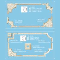 China PU Polyurethane Crown Moulding Decorative Ceiling Cornice Skirting 80mm Width Fireproof for sale