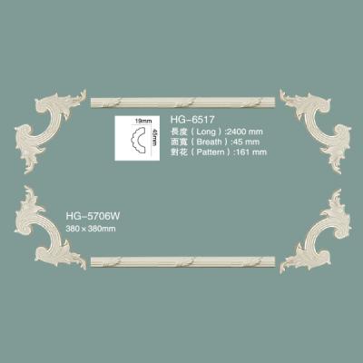 China Decorative PU Crown Moulding Skirting Polyurethane Cornice Ceiling Molding B2 Fireproof for sale