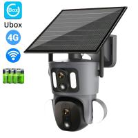 China 8MP Dual Lens Solar Powered Wireless 4G WiFi Security PTZ CCTV Camera with Solar Panel for sale