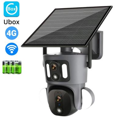 China 8MP Dual Lens Solar Powered Wireless 4G WiFi Security PTZ CCTV Camera with Solar Panel for sale
