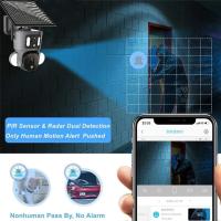 China 8MP Dual Lens Solar Powered Wireless 4G WiFi Security PTZ CCTV Camera with Solar Panel for sale