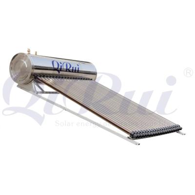 China Compact Pressurized Solar Water Heater 100L-300L Heat Pipe Vacuum Tube Stainless Steel Tank for sale