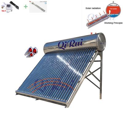 China Non-Pressurized Stainless Steel Solar Water Heater 100L-300L Vacuum Tube for sale