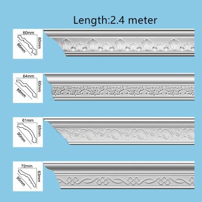 China Polyurethane Cornice Moulding Decorative PU Ceiling Moulding B2 Fireproof Lightweight for sale