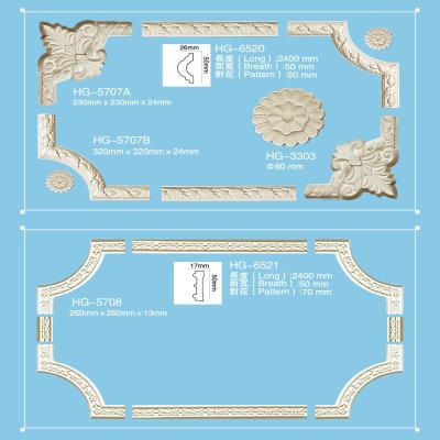 China PU Polyurethane Interior Wall Decor Molding Onlay Scroll Ornament 2025 Hot Sale Lightweight Easy Install for sale