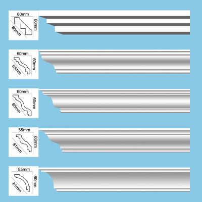 China Polyurethane Ceiling Crown Moulding Decorative PU Cornice 2400mm Length Fireproof B2 for sale