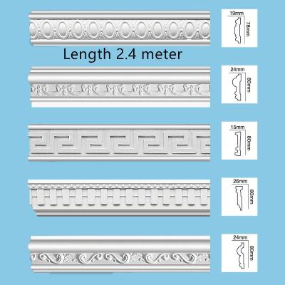 China Decorative PU Crown Moulding Ceiling Cornice Mold Polyurethane 240cm Length for Interior for sale