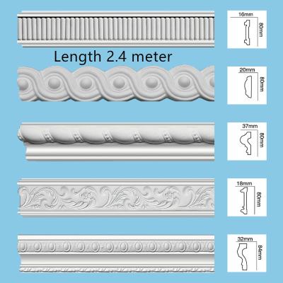 China Polyurethane PU Wall Skirting Decorative Molding Fireproof B2 Grade Easy Install Custom Colors for sale