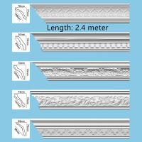 China PU Crown Moulding Decorative Skirting Ceiling Cornice Mold B2 Fireproof Lightweight 80cm for sale
