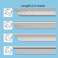 China PU Crown Moulding Decorative Skirting Ceiling Cornice Mold B2 Fireproof Lightweight 80cm for sale