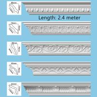 China PU Crown Moulding Decorative Skirting Ceiling Cornice Mold B2 Fireproof Lightweight 80cm for sale