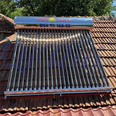China Non-Pressurized Evacuated Tube Solar Water Heater 200L Stainless Steel Tank for sale