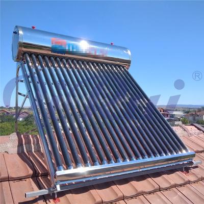 China Compact Non-Pressure Solar Water Heater 200L 300L 500L High Efficiency Stainless Steel Tank for sale