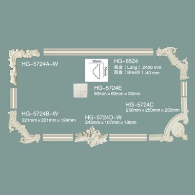 China Factory Price PU Crown Moulding Decorative Skirting Polyurethane Ceiling Molding 80mm for sale