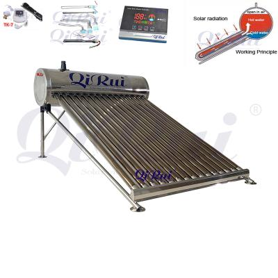 China Stainless Steel Solar Water Heater 100L 200L Non-Pressure Vacuum Tube Boiler for sale