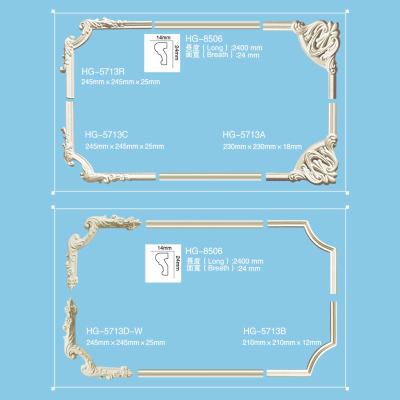 China Polyurethane Crown Moulding Decorative PU Ceiling Cornice Skirting for Interior Decoration B2 Fireproof for sale