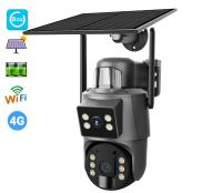 China 6MP Dual Lens Solar 4G PTZ Security Camera with Rechargeable Battery and SIM Card Slot for sale