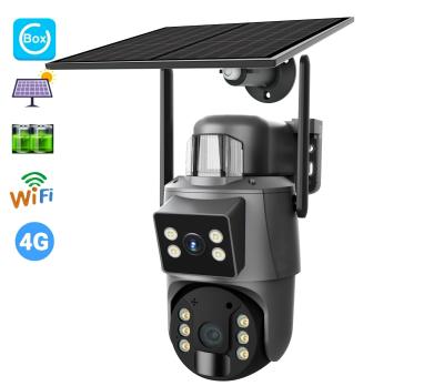 China 6MP Dual Lens Solar 4G PTZ Security Camera with Rechargeable Battery and SIM Card Slot for sale