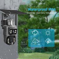 China 6MP Dual Lens Solar 4G PTZ Security Camera with Rechargeable Battery and SIM Card Slot for sale