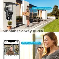China 6MP Dual Lens Solar 4G PTZ Security Camera with Rechargeable Battery and SIM Card Slot for sale